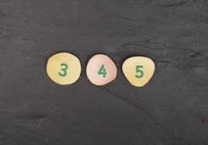 Yellow Door Number Stones 0-10 | Set of 22 | Tinker Tray Play
