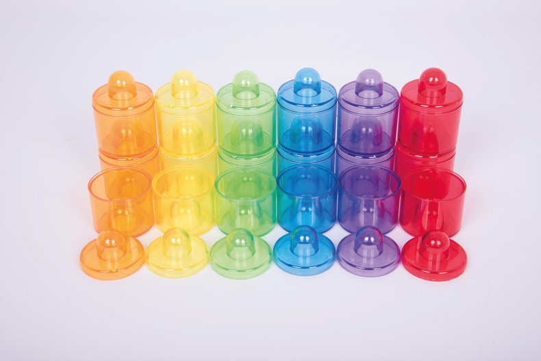 TickiT Translucent Colour Pot Set | Set of 18 - Tinker Tray Play