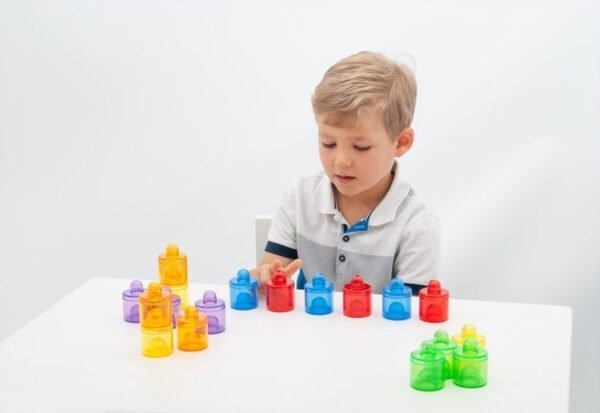 TickiT Translucent Colour Pot Set | Set of 18 | Tinker Tray Play