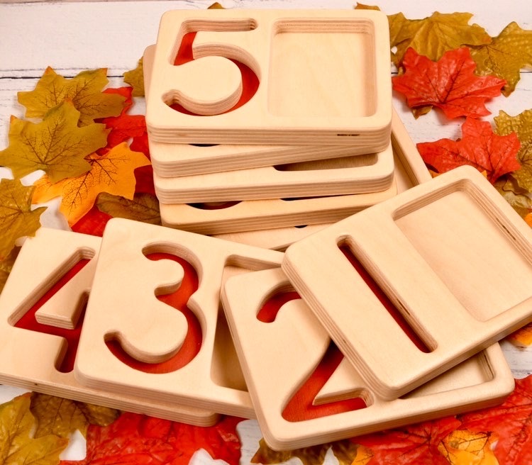 Learn Well Education Wooden Early Mastery Number Boards Trays 1-9 ...