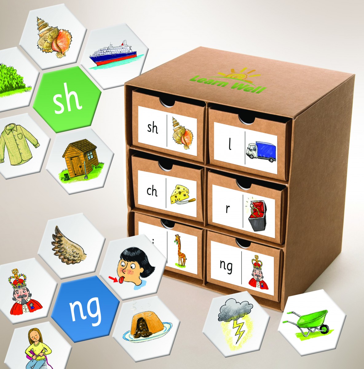 Learn Well Education Find Me Games: Trickiest Sounds - Tinker Tray Play