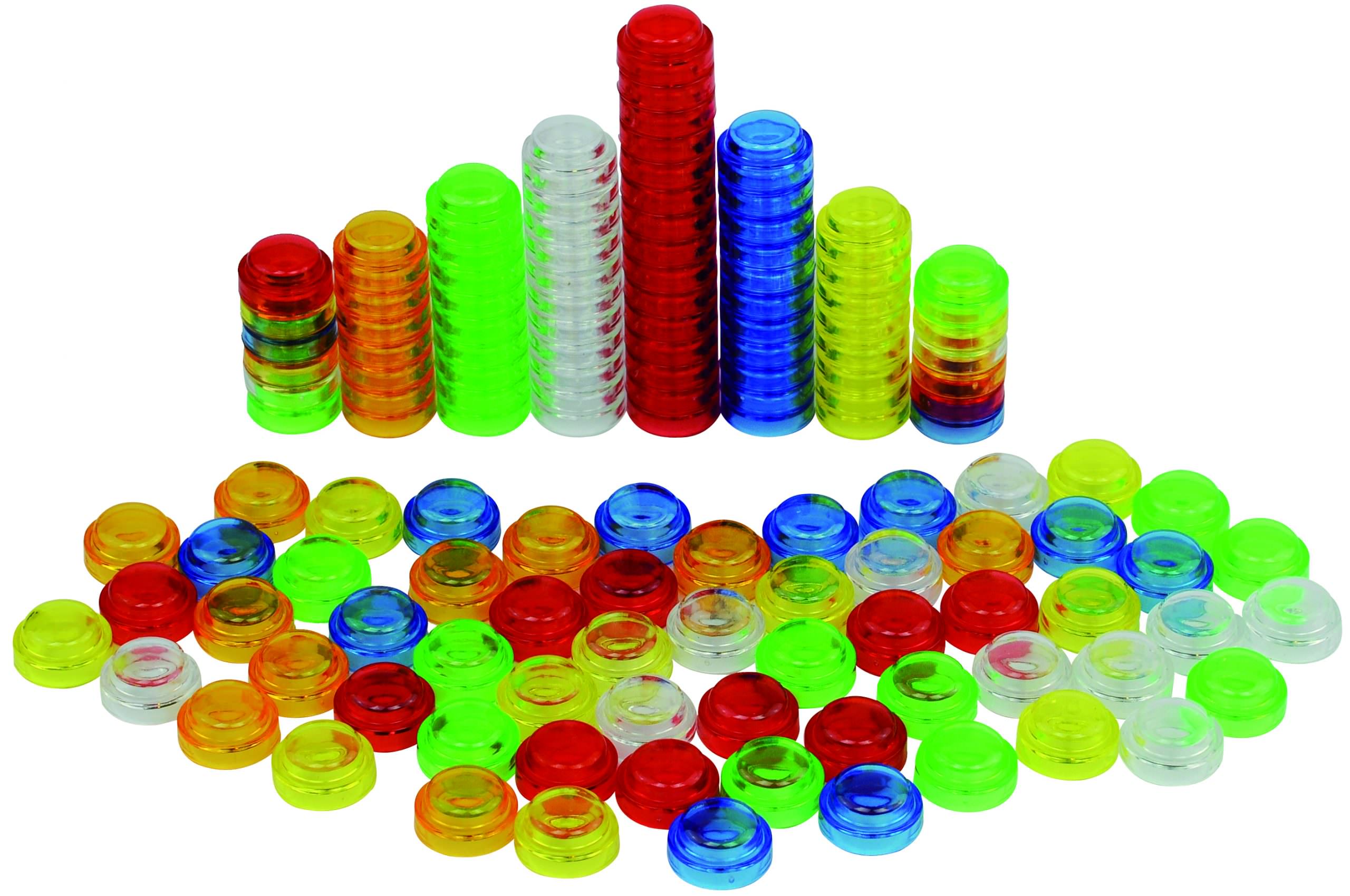TickiT Translucent Stackable Counters | Pack of 500 | Tinker Tray Play