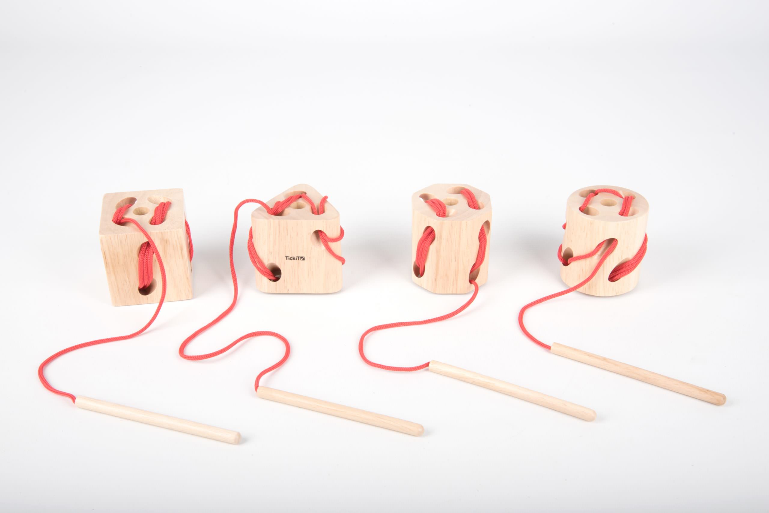 TickiT Wooden Lacing Shapes | Full Set and Singles - Tinker Tray Play