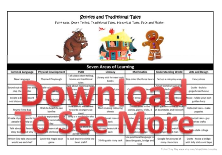Topic Sheet | Stories and Traditional Tales | PDF Download - Tinker ...