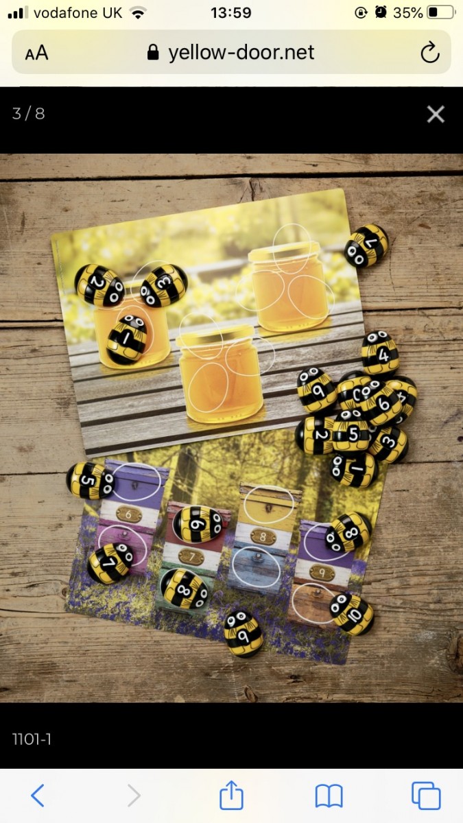 Yellow Door Honey Bee Number Cards | Tinker Tray Play