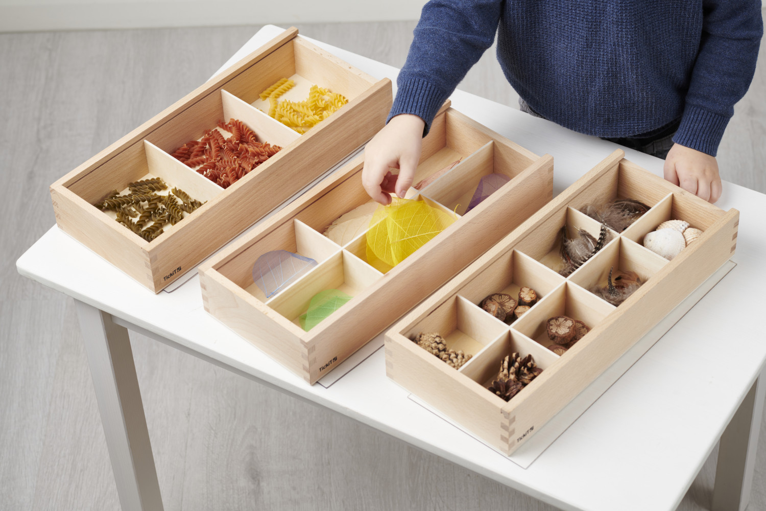 TickiT Wooden Discovery Boxes - Tinker Tray Play