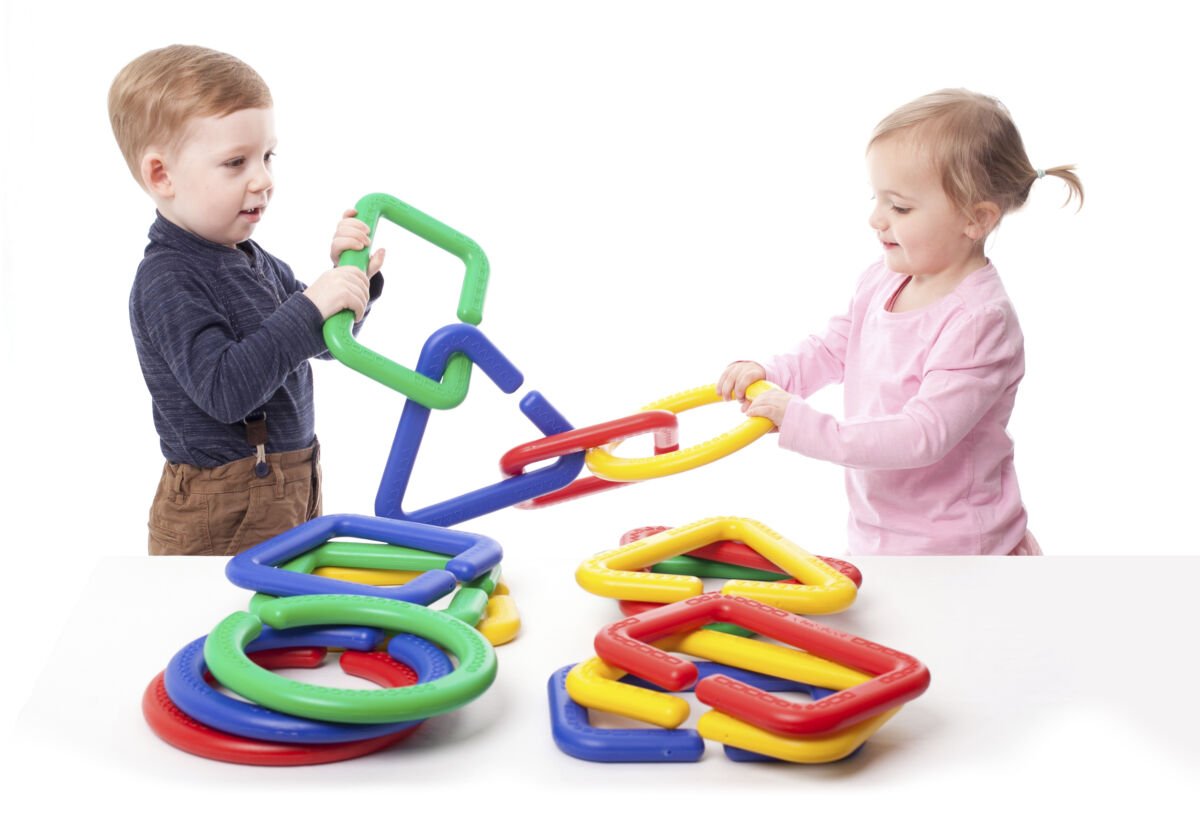 Giant Linking Shapes - Tinker Tray Play