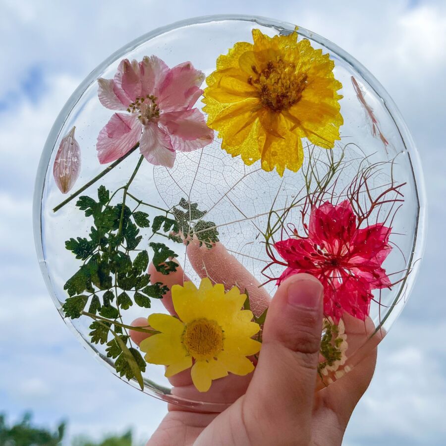 Love Teach Play Resin | Flower Suncatcher - Tinker Tray Play