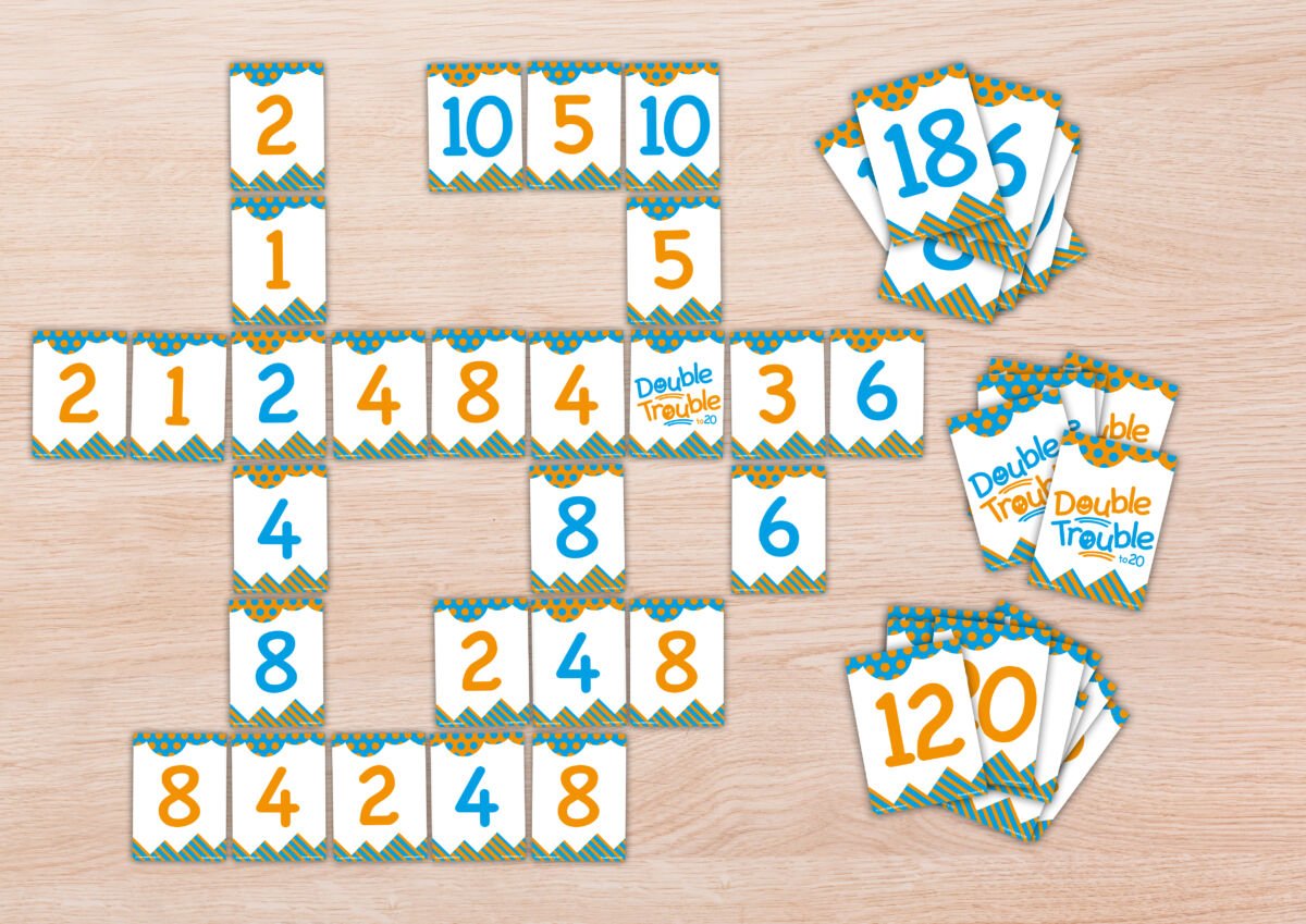 Learn Well Education Double Trouble to 20 Card Game - Tinker Tray Play