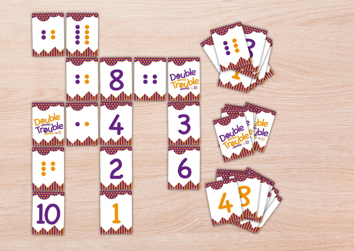 Learn Well Education Double Trouble to 10 Card Game - Tinker Tray Play