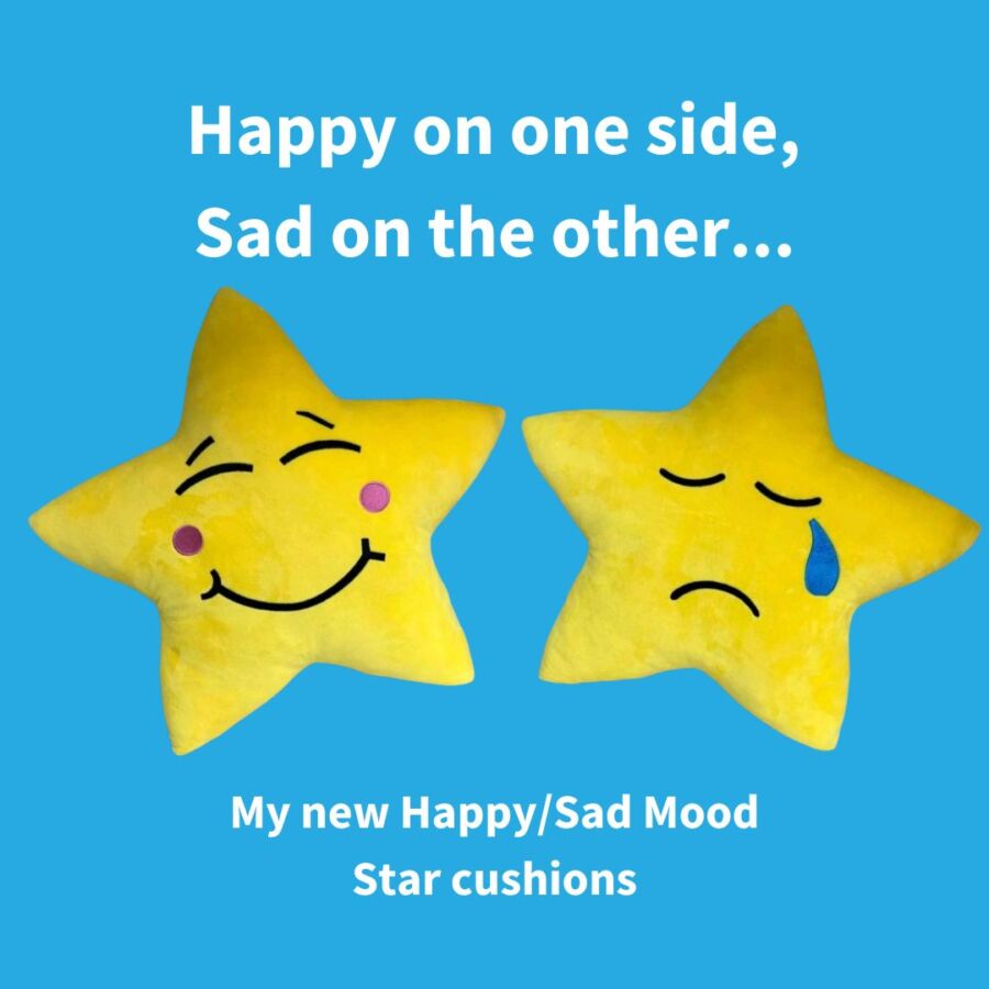 My Mood Stars Happy and Sad Cushion - Tinker Tray Play